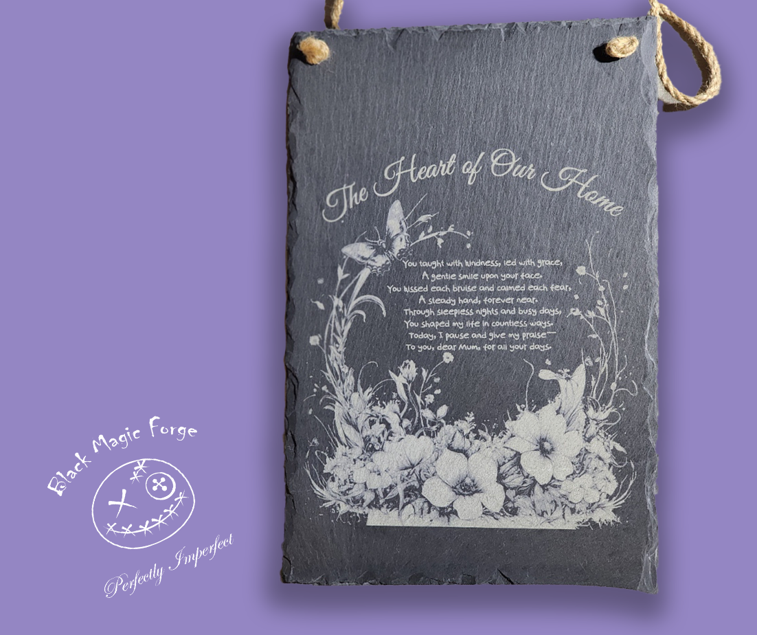 Slate Hanging Sign - Rectangular 300mm x 200mm – Black Magic Forge